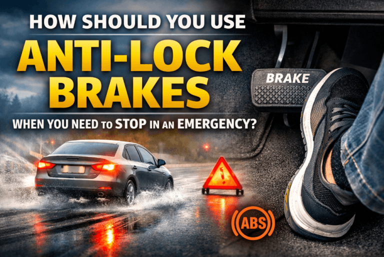 How should you use anti-lock brakes when you need to stop in an emergency?